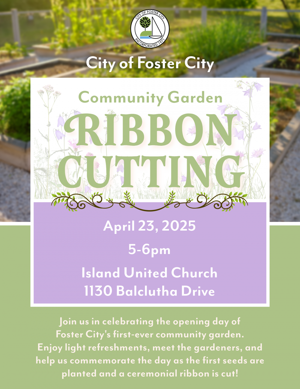 Community Garden Ribbon Cutting | Foster City California